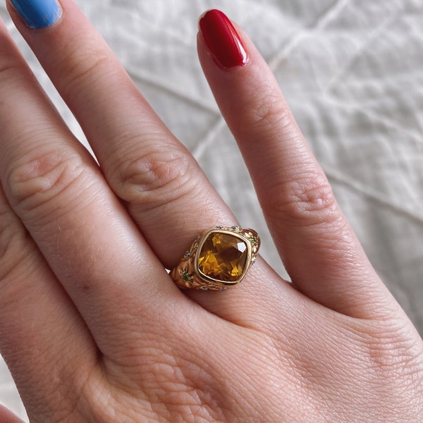 Jean Dousett Sterling Silver Large Canary Yellow CZ, Pear Shape Clear ...