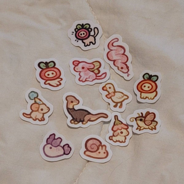 Series 1: Tiny Animal Friends Sticker Set of 11 / Mini Animal Stickers ...