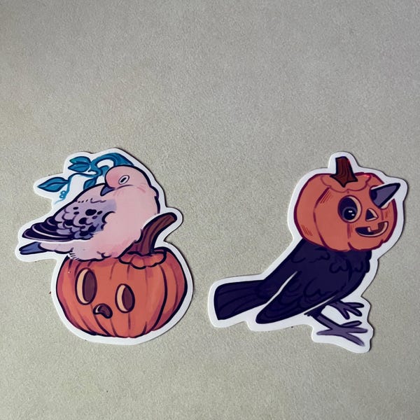 Clown Love Bird Stickers / Crow Sticker / Clown Sticker / Cute Animal ...