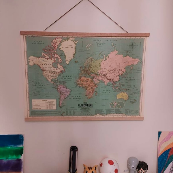 World Map Poster Kit Current, World Map, Planisphere Detailed Vintage ...