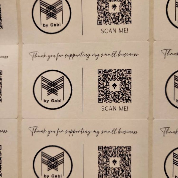 Logo Stickers and QR Code Stickers - Rectangle Logo Stickers With a QR ...