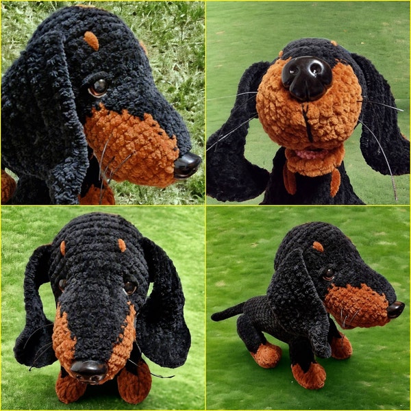 Dachshund Crochet Pattern, Stuffed Dog, Dog Toy, Plush Pattern ...