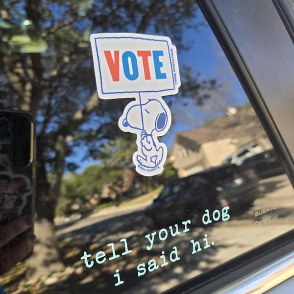 3P4 X Peanuts® - Snoopy Vote Sign Sticker - Etsy