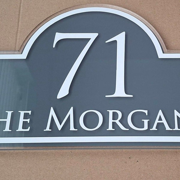 Decorative House Sign or Address Plaque Doors Number Personalised Name ...