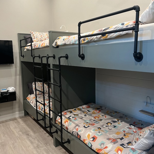 P#1717, 3/4" Industrial Steel Pipe Bunk Bed Ladder and Guardrail ...