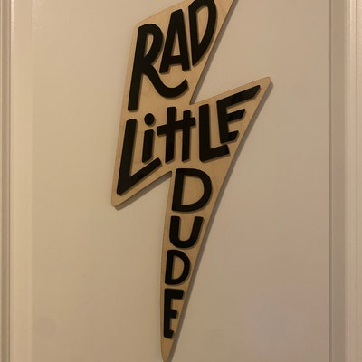 Rad Little Dude Lightning Bolt Decor, Nursery Boy Room Decor, Black ...