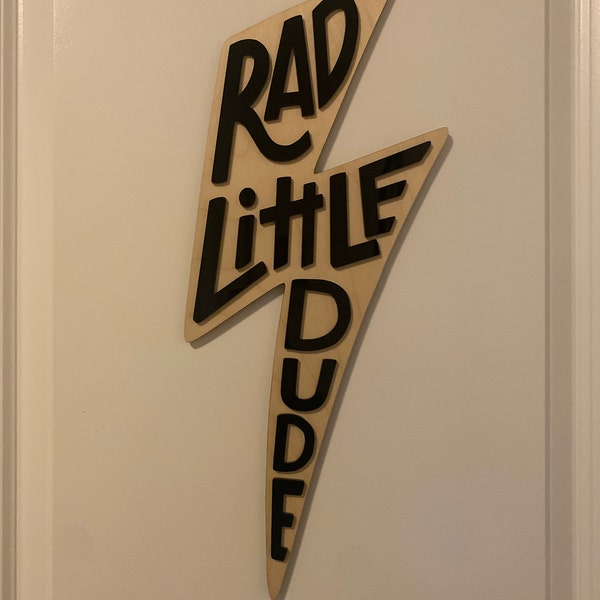 Rad Little Dude Lightning Bolt Decor: Skater Nursery Art - Etsy