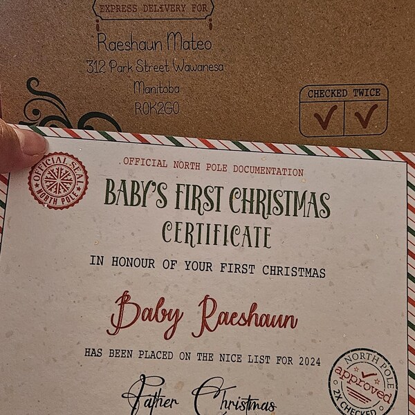 Baby's First Christmas Letter From Father Christmas, Personalised ...