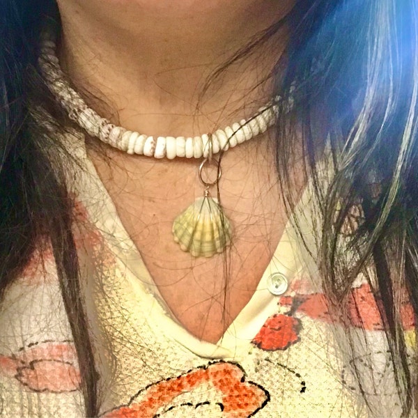 RARE Sunrise Shell Necklace quarter, Gold Fill Necklace, Sunrise Shell ...