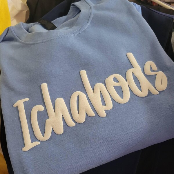 Custom Puff Print Team Name Sweatshirt, Embossed Mascot Sweatshirt ...