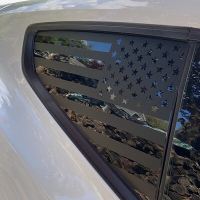 Mustang American Flag Rear Quarter Window Accent Decal - Etsy