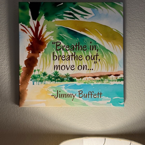 Jimmy Buffett Inspired Canvas, 16x16 Watercolor Canvas Wall Decor ...