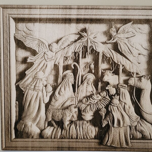 Digital Design File - Christmas Nativity - Glowforge - Laser Ready ...