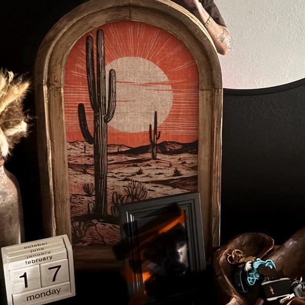 Southwestern Wall Decor | Western Wall Art | Cactus Decor | Retro ...
