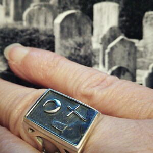 Cemetery Ring With Sterling Silver Signet Ring Gothic Ring - Etsy