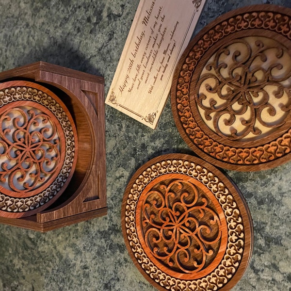 Irish Knotwork Waterproof Wooden Coasters, Set of 6, Celtic Heritage ...