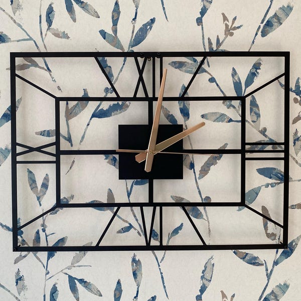 Antique Style Roman Numeral Metal Wall Clock, Rustic Modern Wall Clock ...