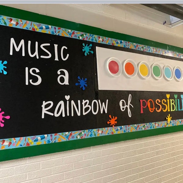 Teachers School Bulletin Board Cutouts DIY Kit "rainbow of ...