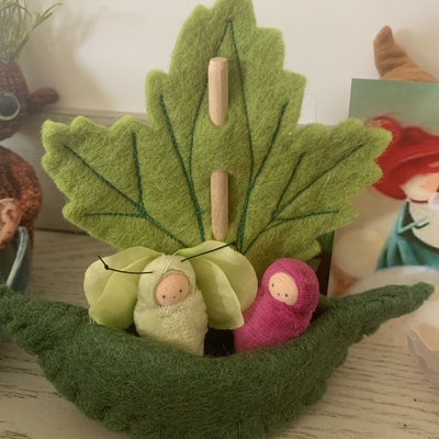 Toy Boat With a Leaf Sail, Wool Felt Canoe, Waldorf Toy - Etsy