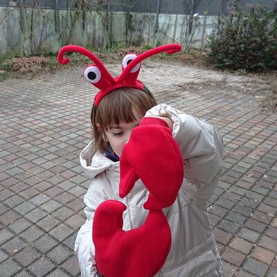 Crab Costume, Crab Eyes Headband and Crab Claws, Red, Green, Orange ...