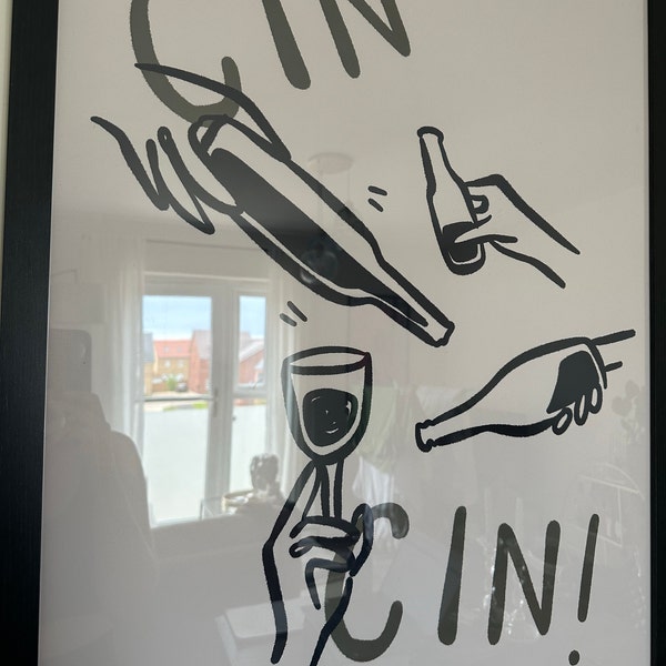 Trendy Cin Cin Poster, Ink Bleed Style, Cheers Print, Green Print, Wine ... Trendy Cin Cin Poster, Ink Bleed Style, Cheers Print, Green Print, Wine ...