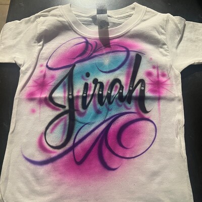 Airbrush T Shirt Script Swirly Name - Etsy