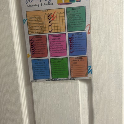 Laminated Weekly Cleaning Schedule Poster, Dry Erase White Board, Chore ...