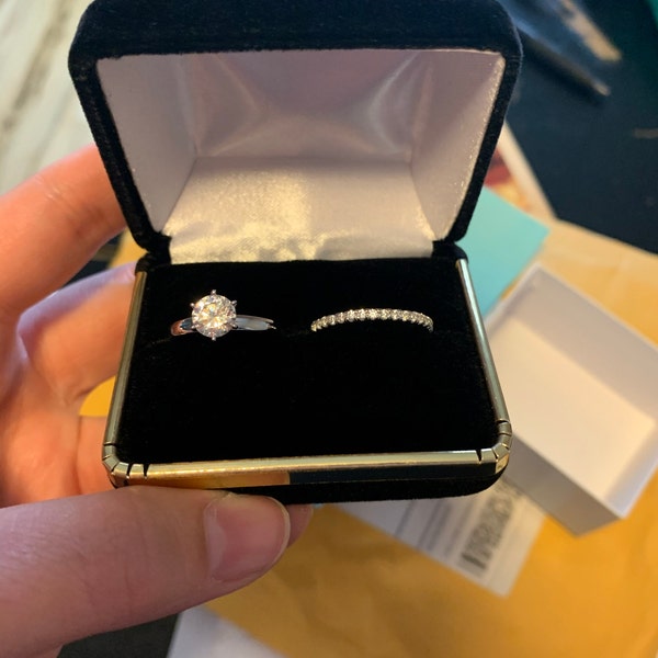 Solitaire Engagement Ring Wedding Band Bridal Set With 1.50 Carat Round ...
