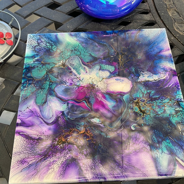 One of a Kind Keepsake Box, AA God Box, Jewelry Box, Abstract, Fluid ...