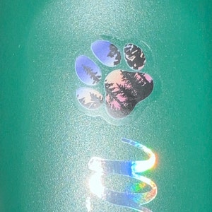 Mini 1 Sunset Paw Print Vinyl Sticker Clear Sticker Animal Lover Dog ...