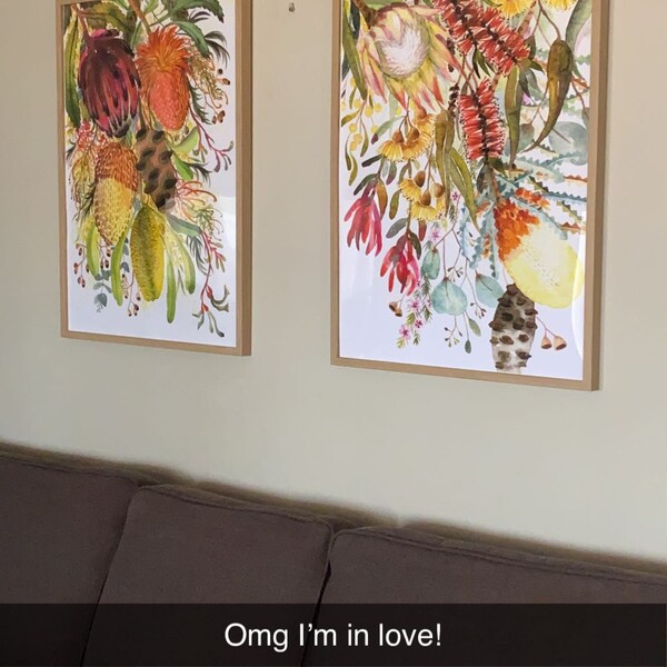 Australian Native Flower Art Prints, Aussie Flora Wall Art Set of 2 ...