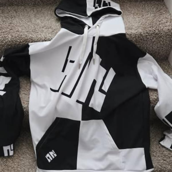 Splatoon 3 Black and White Tentatek Pull-over Hoodie for Inklings and ...