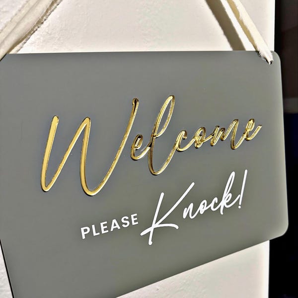 Reversible Lashing Hanging Door Sign, Custom Do Not Disturb Acrylic ...