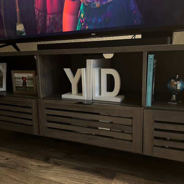 White Letter Bookends, Initial Bookends, Wooden Custom Bookends ...