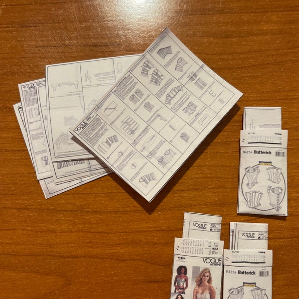 Miniature Sewing Patterns 1:12th Scale Sewing Pattern Sleeve and ...