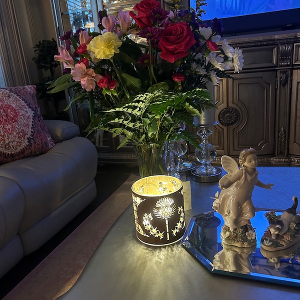 Thistle Art Lantern and Outlander Gift Candle Centerpiece and Holder as ...