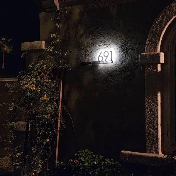 Wireless Solar Backlit House Numbers Cordless Light up Address Sign ...
