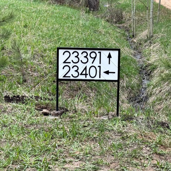 Address Sign Arrow Modern Rustic | House Number Sign With Arrow ...