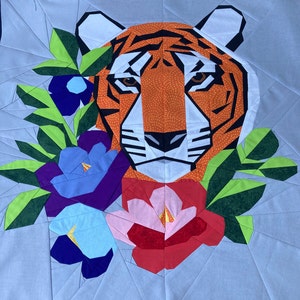 Floral Big Cats Cheetah Foundation Paper Piecing Pattern - Etsy