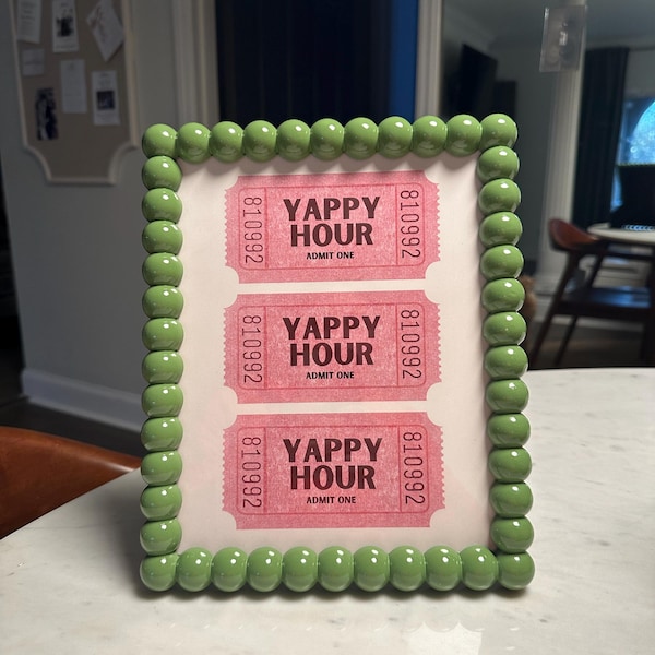 Yappy Hour Print, Happy Hour Bar Cart Wall Art Original Retro Cocktail ...