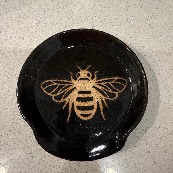 Bee Spoon Rest, Bumblebee Spoon Rest, White Bee Spoon Rest, Black Bee ...