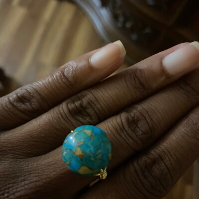 Shell Ring Blue Striped Shell Ring Mother of Pearl Rings. - Etsy