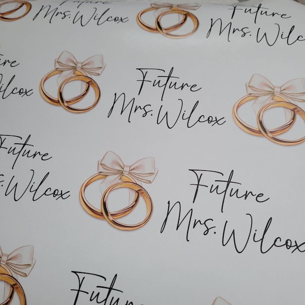 Personalized Wedding Wrapping Paper, Bride and Groom Gift Wrap, Custom ...