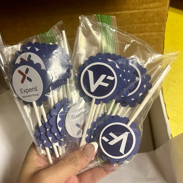 Custom Logo Cupcake Toppers Company Logo Cupcake Topper Personalized ...