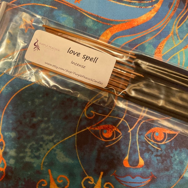 Love Spell Incense Sticks, Hand Dipped Incense Sticks, Incense, Incense ...