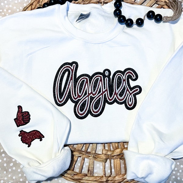 Satin Stitch Aggies Double Stacked Script Applique Embroidery Download ...