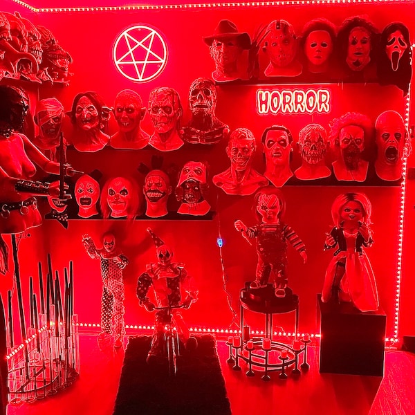HORROR Neon Sign, Horror Movie Room Decor, Halloween Party Neon Sign ...