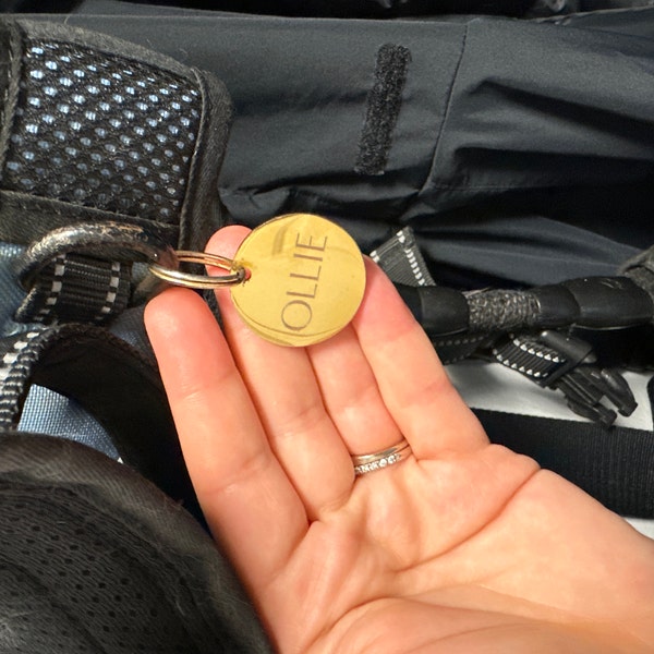 Personalized Gold Dog Tag Custom Engraved ID for Dogs Microchip Optima ...