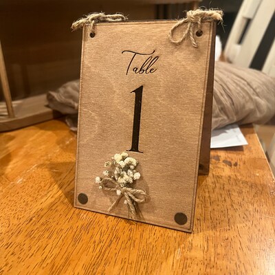 Eucalyptus & Floral Wood Wedding Table Numbers, Rustic Wedding Wooden ...