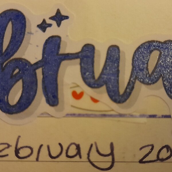 Cursive Stars Outline Monthly Script Planner Stickers Decorative ...